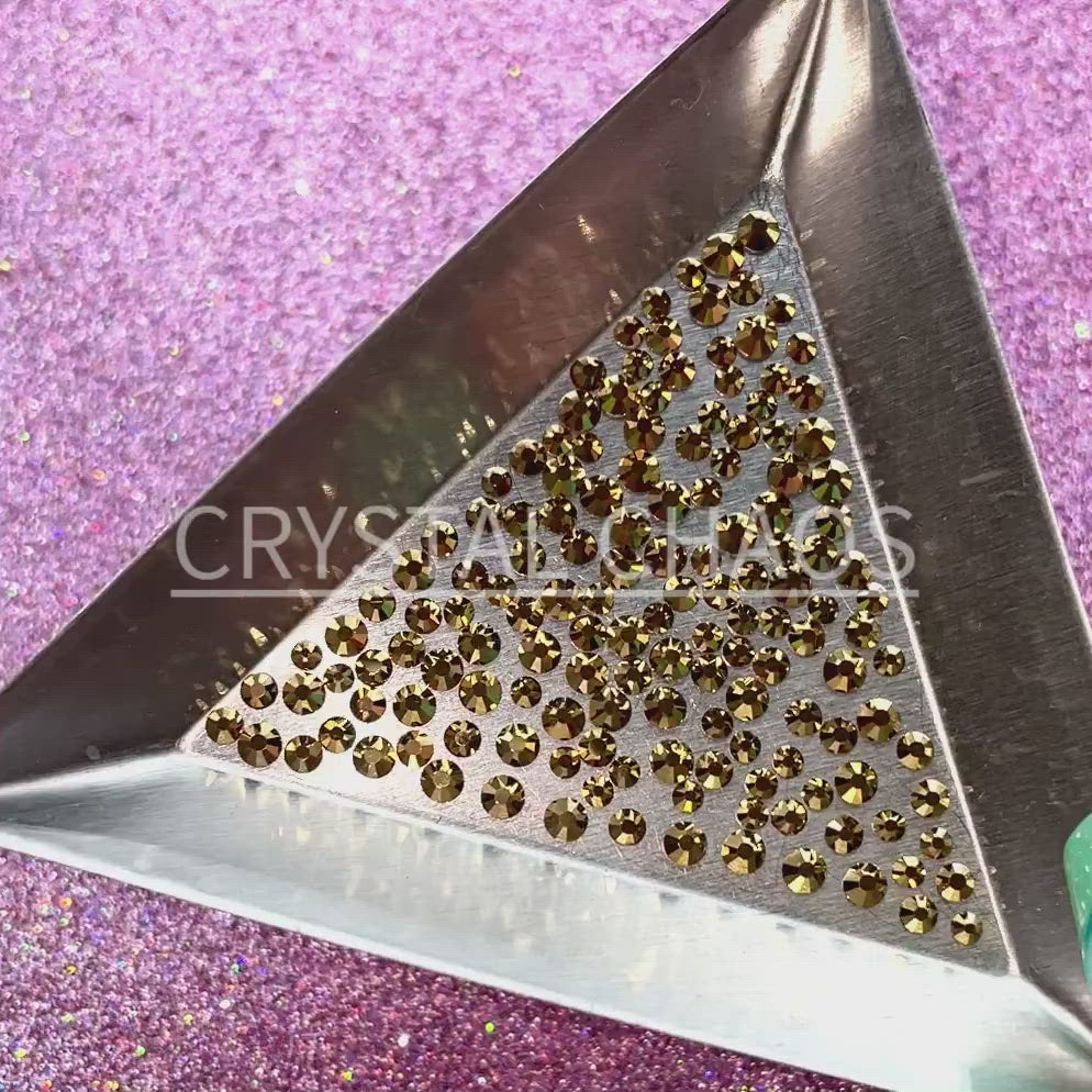 Flatback Crystals, Round, Non-Hotfix PRECIOSA, Aurum – Crystal Chaos
